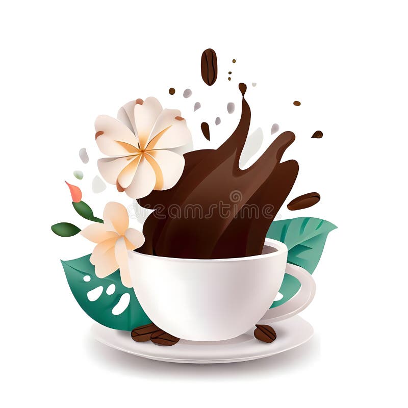 International Coffee Day with Flower Splashed Coffee and Beans Ai ...