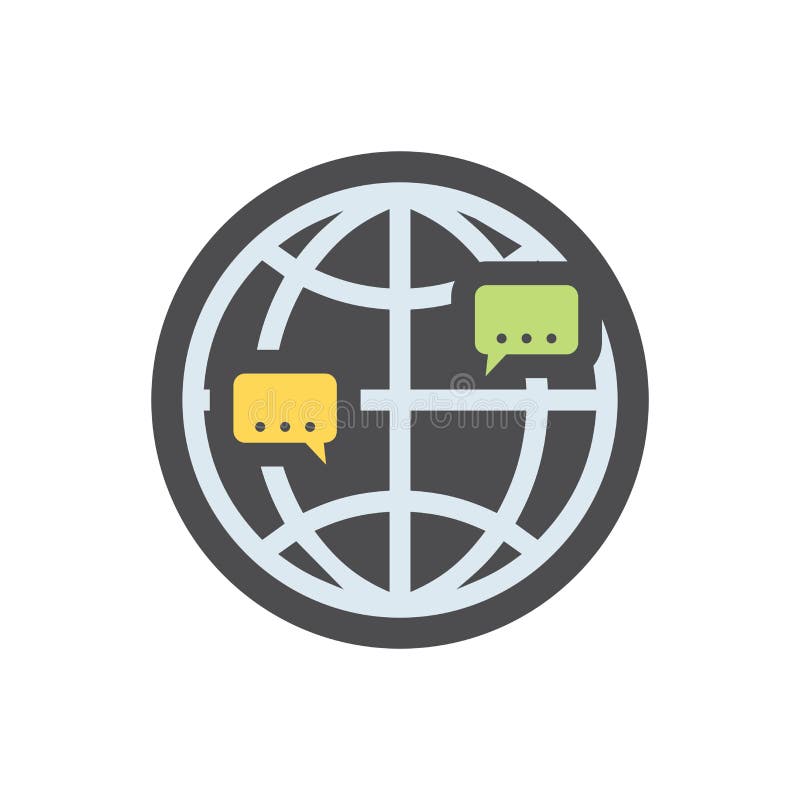 International Communication Dialog Vector Icon Cartoon Illustration ...