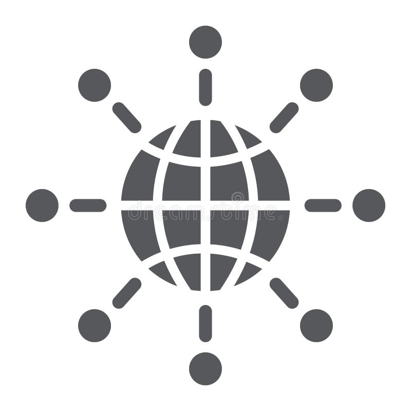 International Communication Thin Line Icon, World and Connect, Global ...