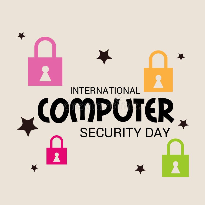 International Computer Security Day Stock Illustration - Illustration ...
