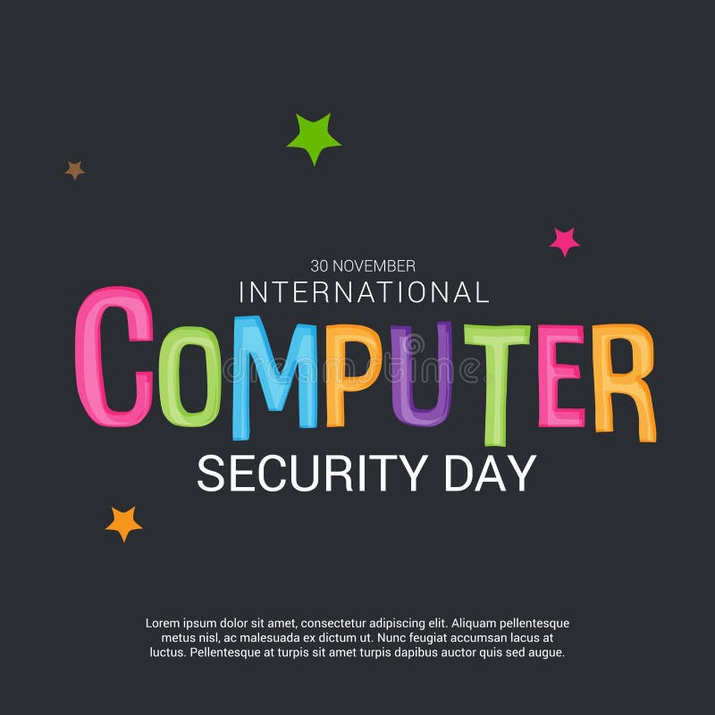 International Computer Security Day Stock Illustration - Illustration ...