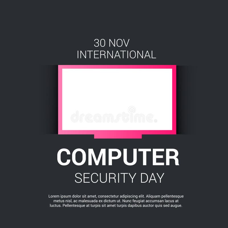 International Computer Security Day Stock Illustration - Illustration ...