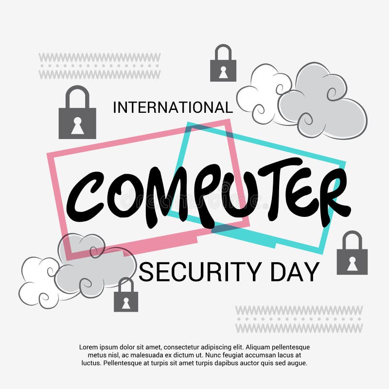 International Computer Security Day Stock Illustration - Illustration ...