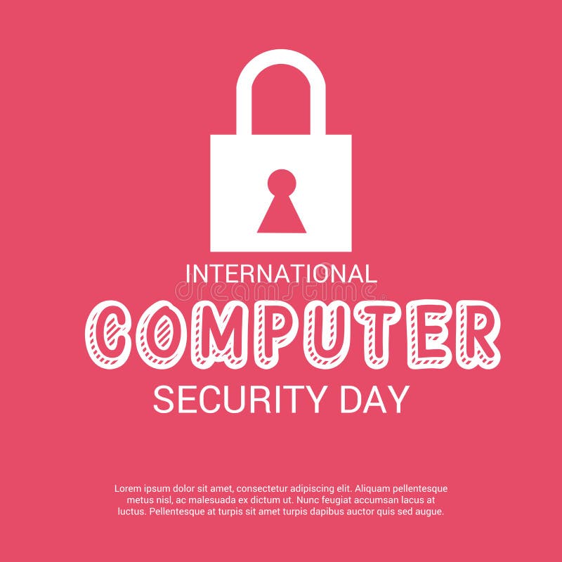 Computer Security Day. stock illustration. Illustration of education ...