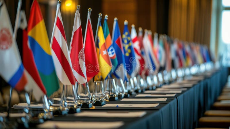 International Conference Showcasing Numerous Country Flags Representing ...