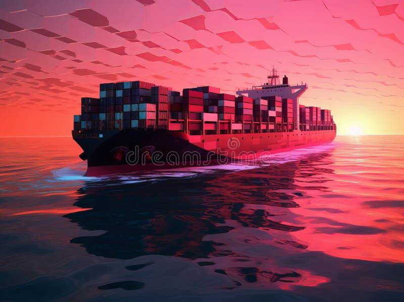 International by Container Cargo Ship Boa Stock Illustration ...