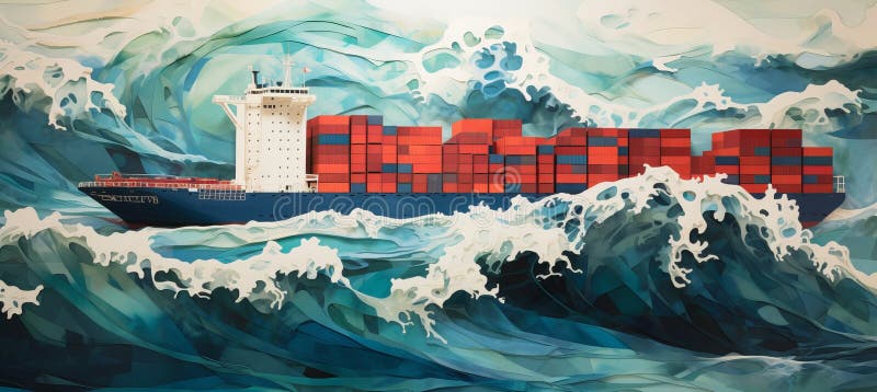 International by Container Cargo Ship Boa Stock Illustration ...