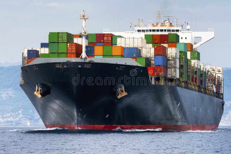 International Container Cargo Ship Stock Photo - Image of commercial ...