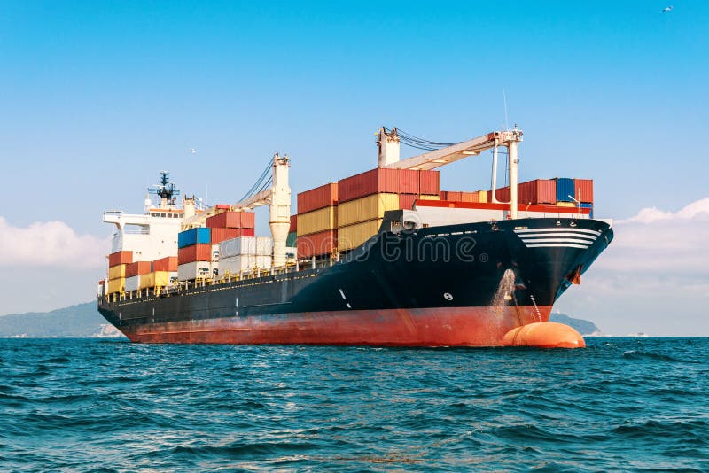 Commercial container ship stock photo. Image of commerce - 21089606