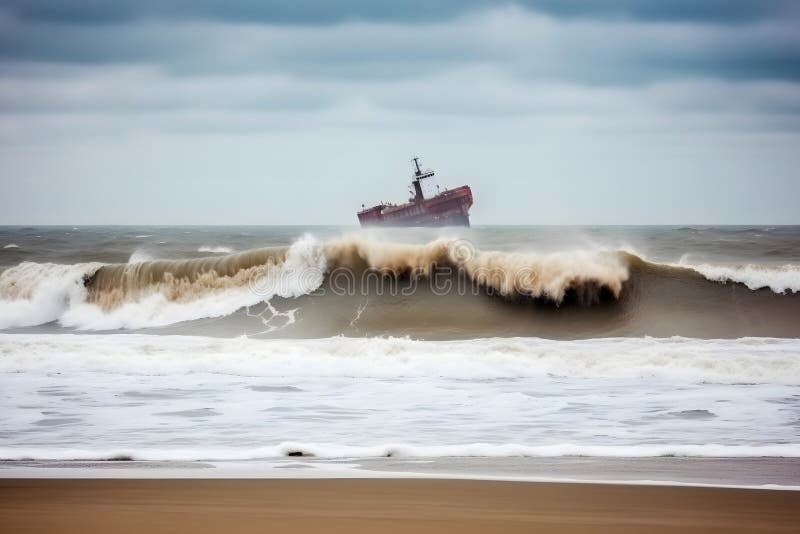 International Container Cargo Ship in the Ocean. Neural Network AI ...