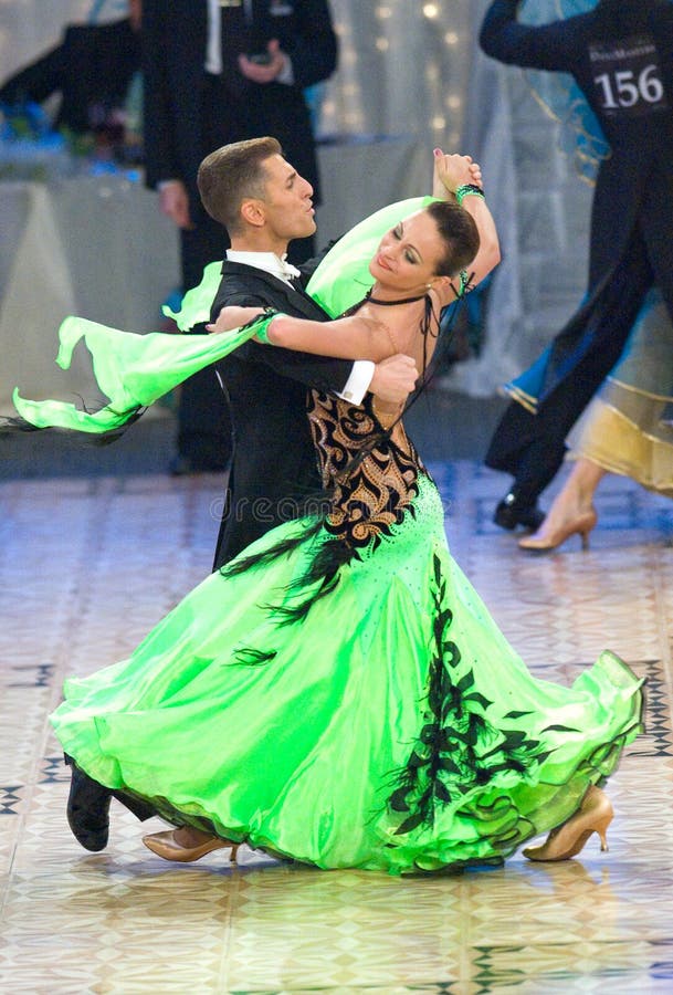Open Standard Dance Contest Orange Gown Editorial Photo - Image of cupa ...