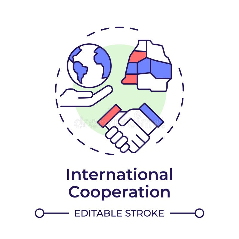 International Cooperation Multi Color Concept Icon Stock Illustration ...