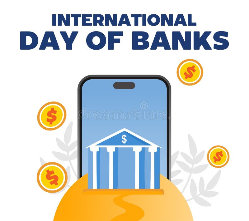 International Day of Banks with a Bank Stock Vector - Illustration of ...
