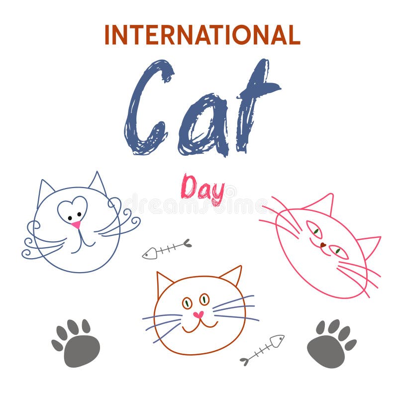 International Day of Cats, Funny Picture with Funny Muzzles of Cats ...