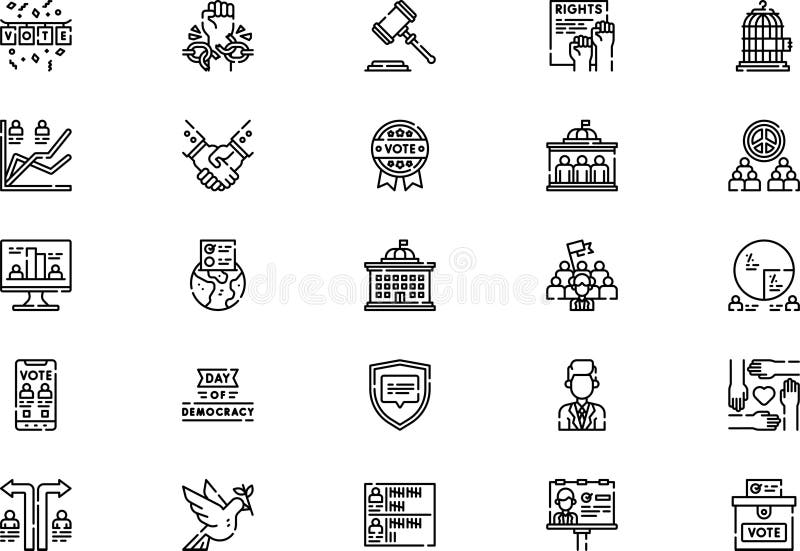 International Day of Democracy Icons Collection is a Vector ...