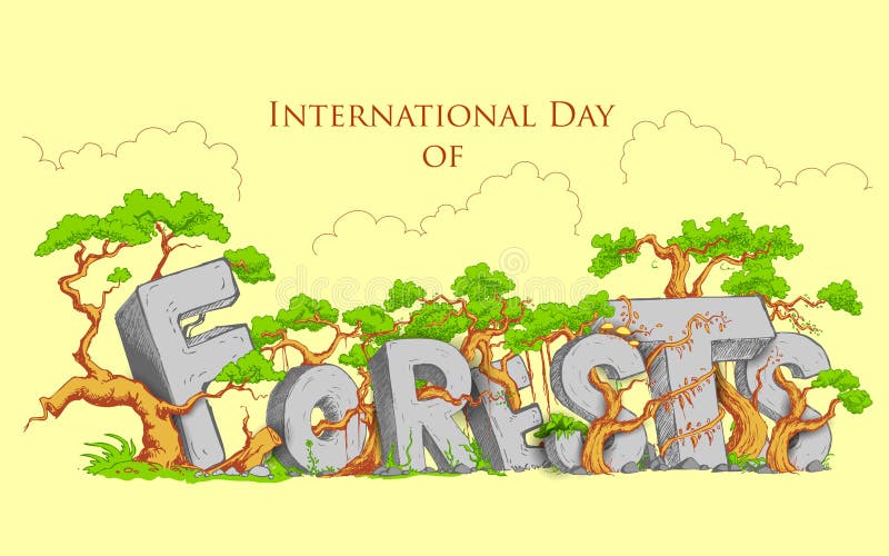 International Day of Forest Stock Vector - Illustration of awareness ...
