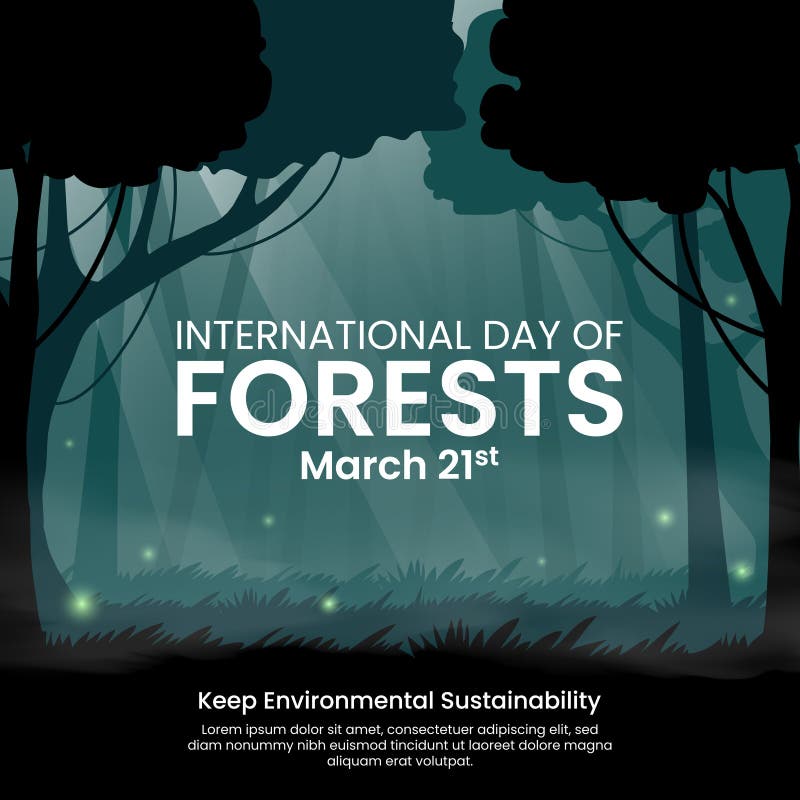 International Day of Forests Design with a View Inside the Forest Stock ...