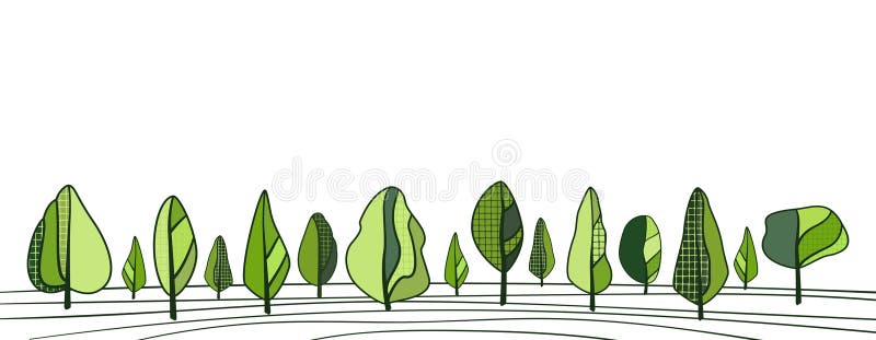 International Day of Forests. Rectangular Background with Trees and ...