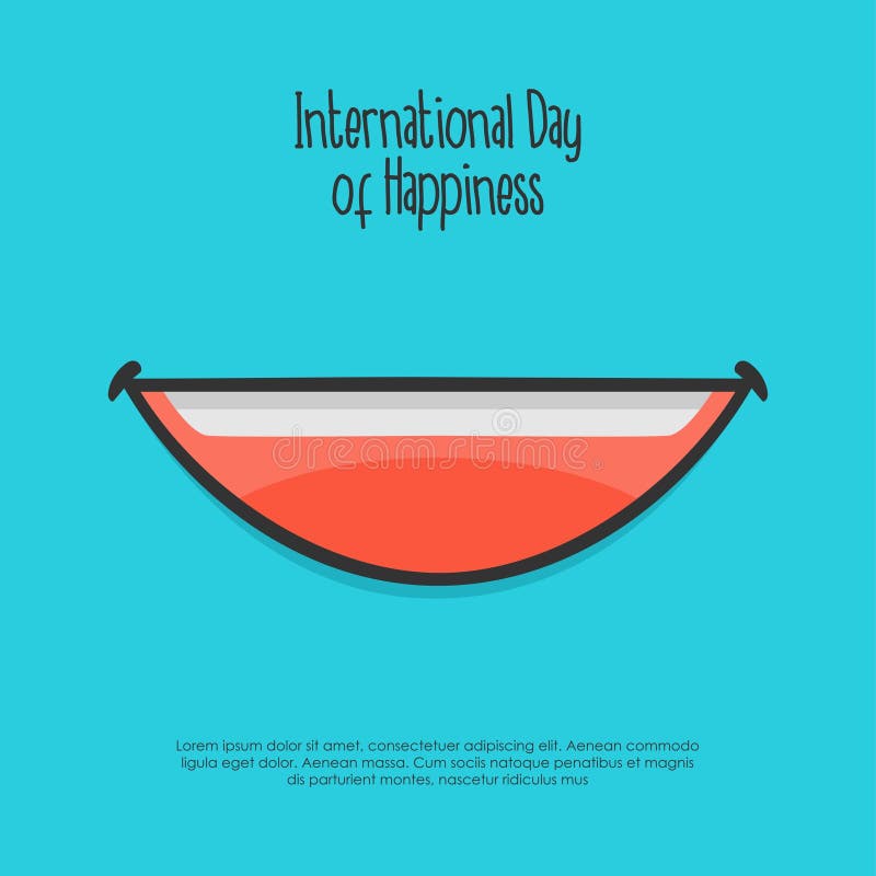 International Day of Happiness Day Poster Template Vector Stock Vector ...