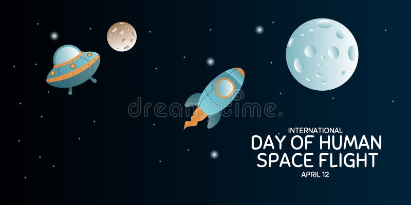 International Day Human Space Flight. 12 April Cosmonautics Day Banner ...