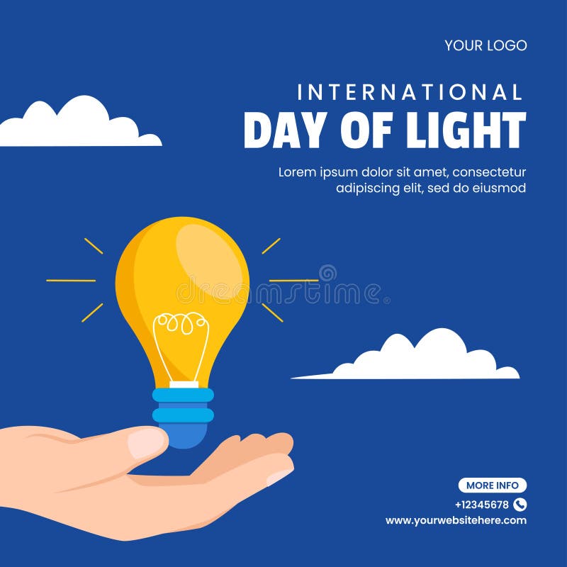 International Day of Light Creative Social Media Illustration Stock ...