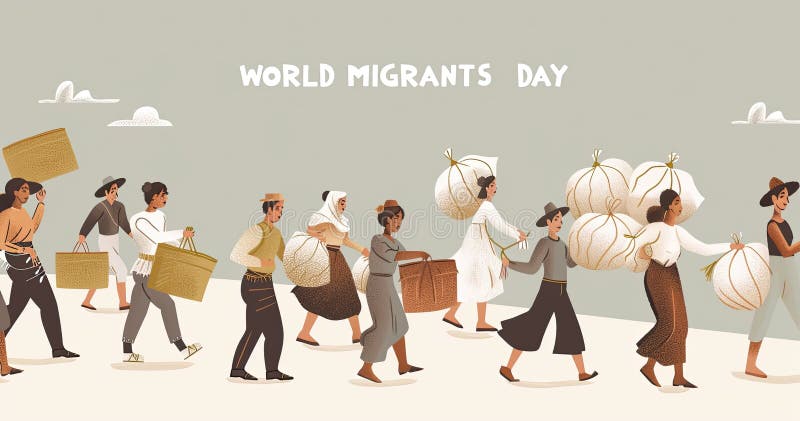 International Day of Migration 18th December Stock Illustration ...