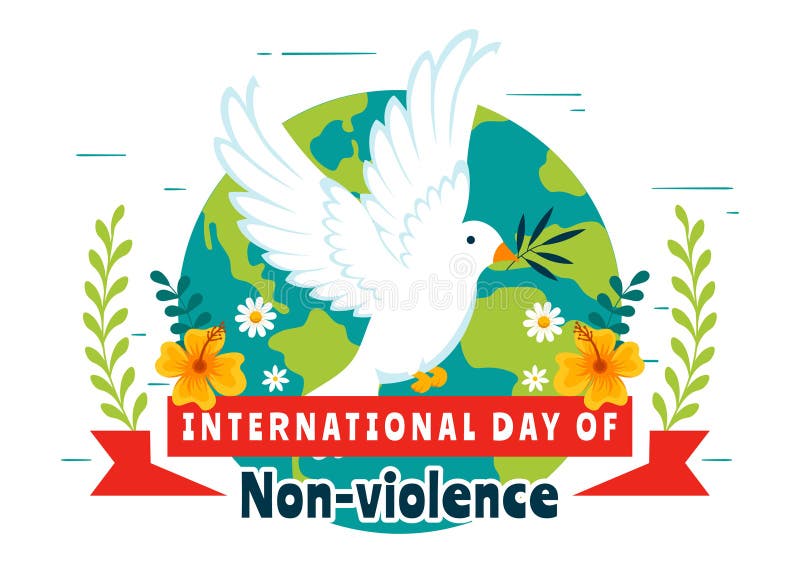 International Day of Non-Violence Vector Illustration on October 2nd, a ...