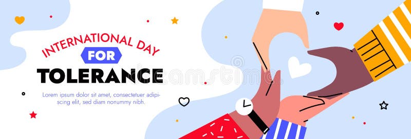 International Day for Tolerance Horizontal Banner Vector Flat Design ...