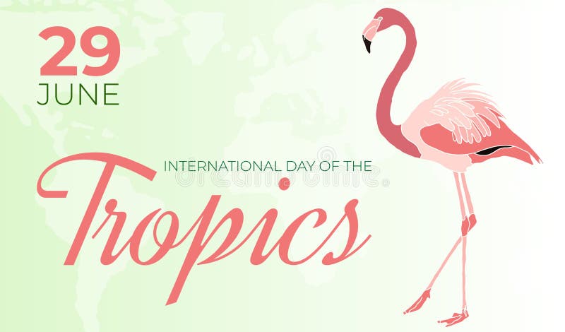 International Day of the Tropics. Colorful Illustration with Tiger ...