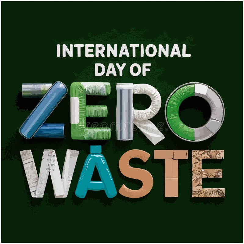 International Day of Zero Waste Typography Stock Illustration ...