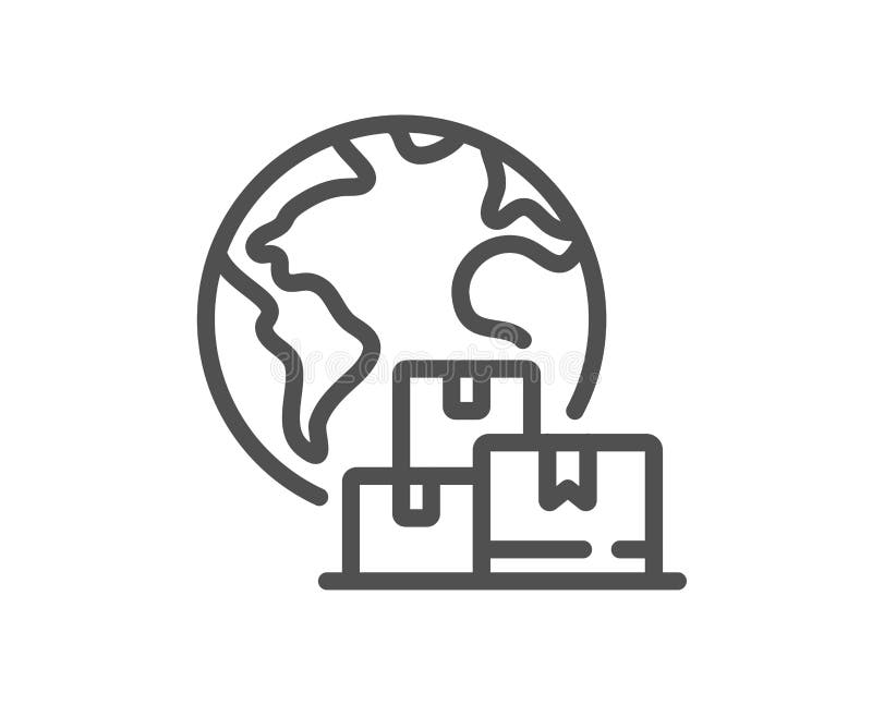 International Delivery Line Icon. Logistic Service Sign. Continuous ...