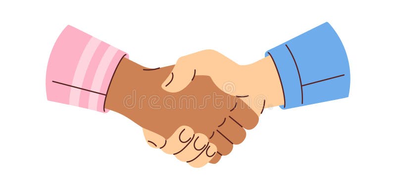 International Diverse Shaking Hands Cartoon Stock Illustration ...