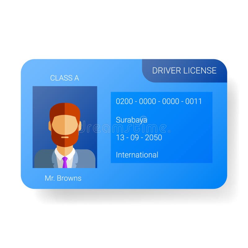 International Driver License Illustration Card Blue Design Stock Vector ...