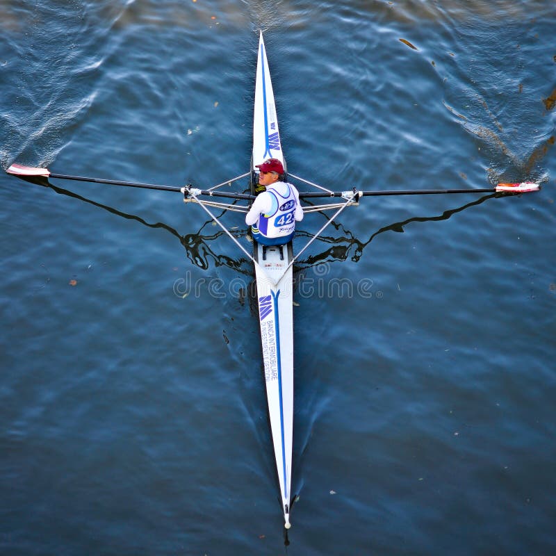 Skiff rowing stock photo. Image of rain, rowing, speed - 15007784