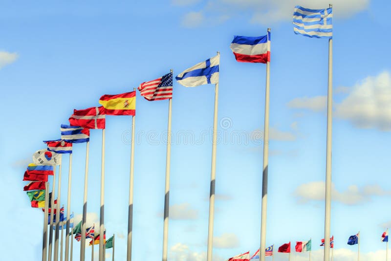 International flags. stock photo. Image of outside, cloud - 10962682