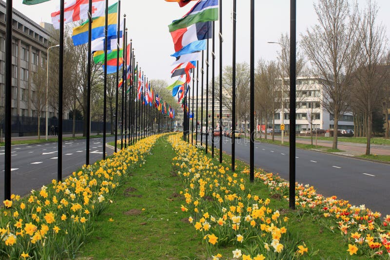 International Flags in the Hague Stock Image - Image of great, haag ...