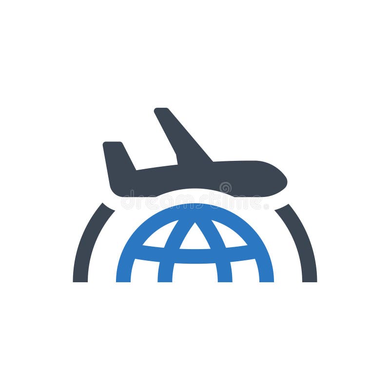 International Flight Flat Line Concept Vector Spot Illustration Stock ...