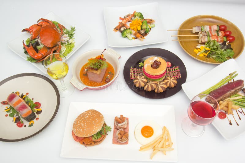 International Food for Dinner Stock Photo - Image of health, cuisine ...