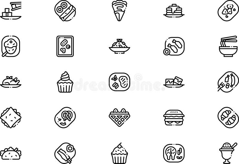International Food Icons Collection is a Vector Illustration with ...