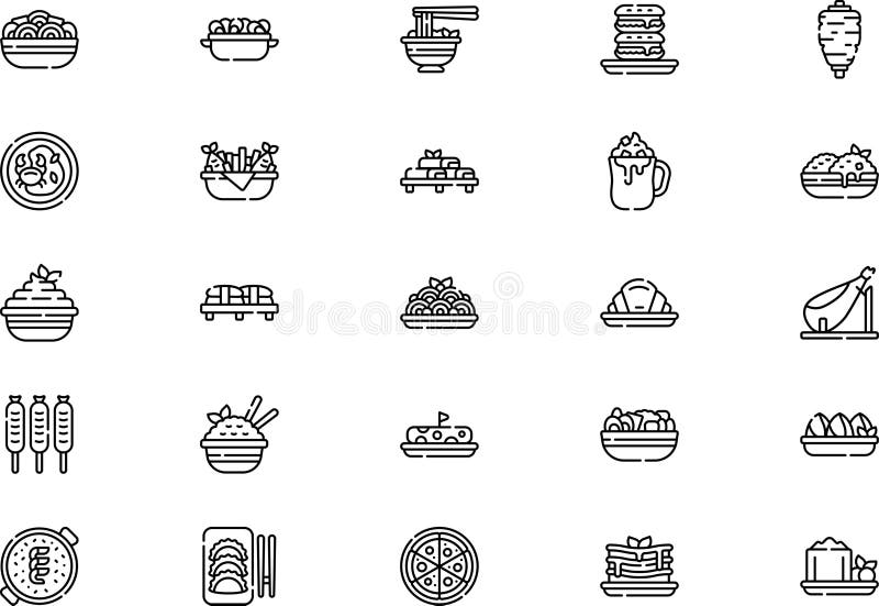 International Food Icons Collection is a Vector Illustration with ...