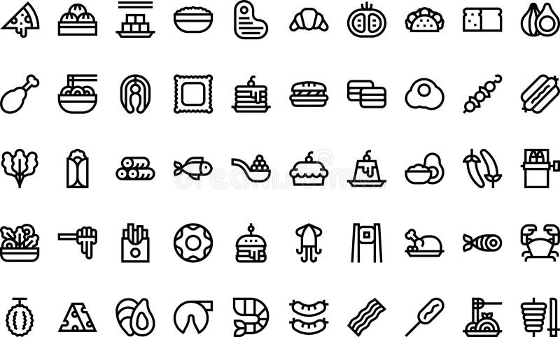 International Food Icons High-Quality Vector Icons Collection with ...