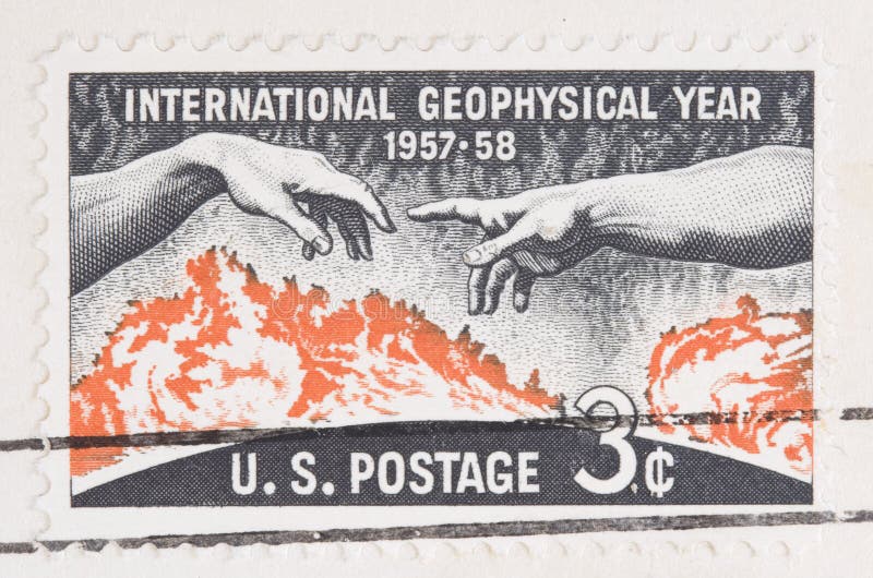 International Geophysical Year Stamp Editorial Stock Image - Image of ...