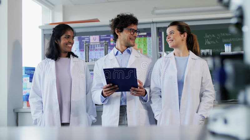 International Group of Scientists in Laboratory Stock Footage - Video ...