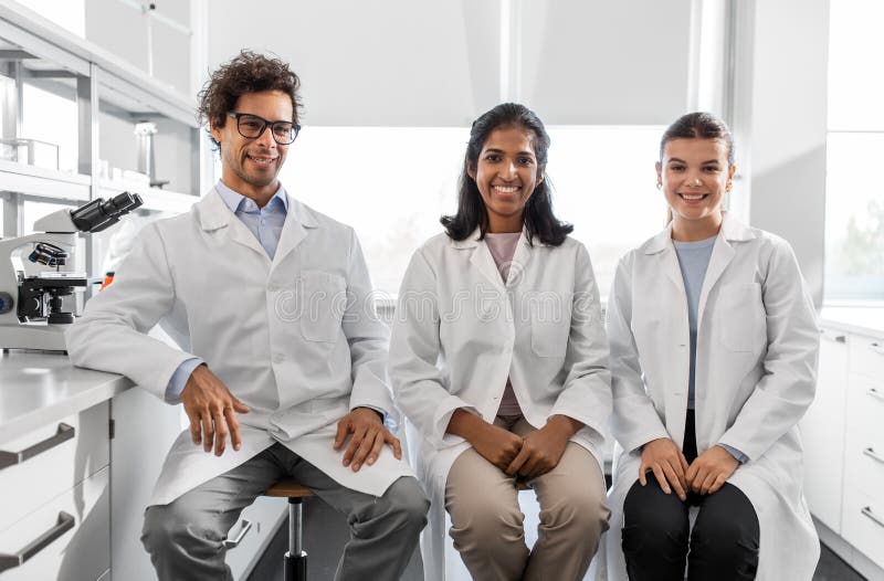 International Group of Scientists in Laboratory Stock Image - Image of ...