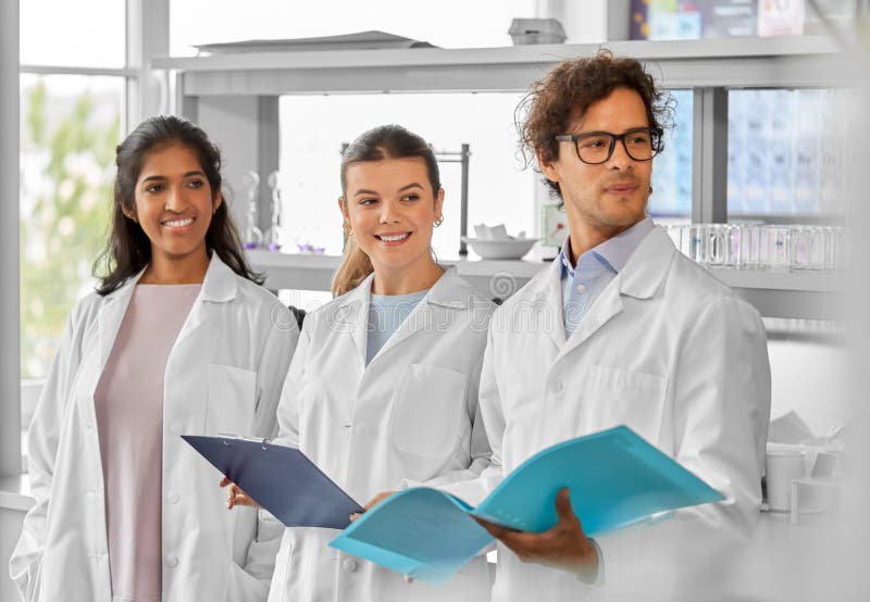 International Group of Scientists in Laboratory Stock Image - Image of ...