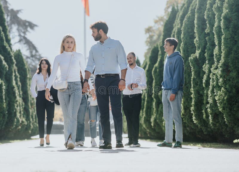 International Group of Students Discuss Topics, Exchange Information ...