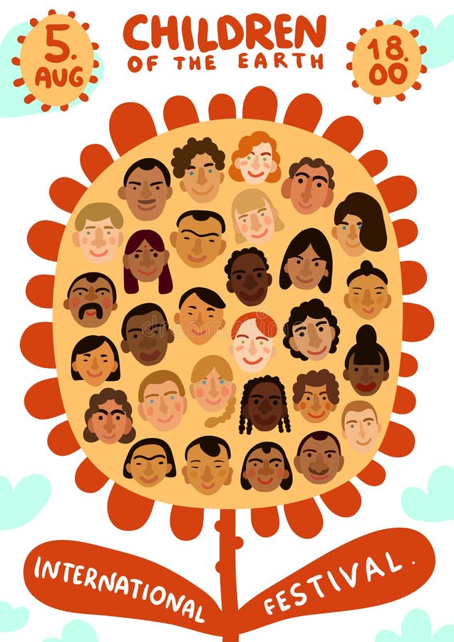 International Human Faces Infographics Stock Vector - Illustration of ...