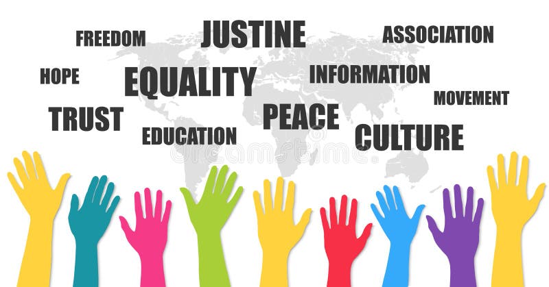 World Human Rights Day. 10 December. Hands Up Stock Illustration ...