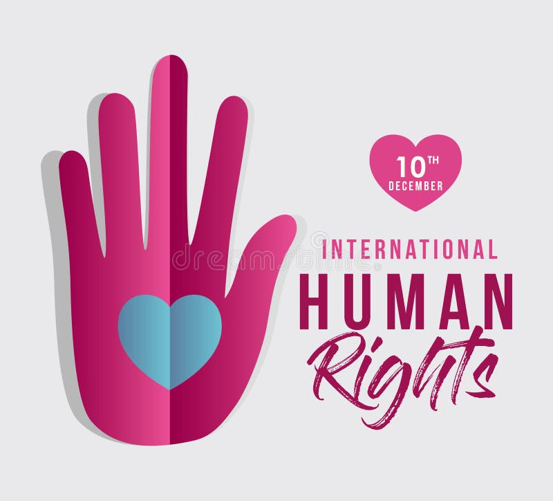International Human Rights and Hand with Heart Vector Design Stock ...