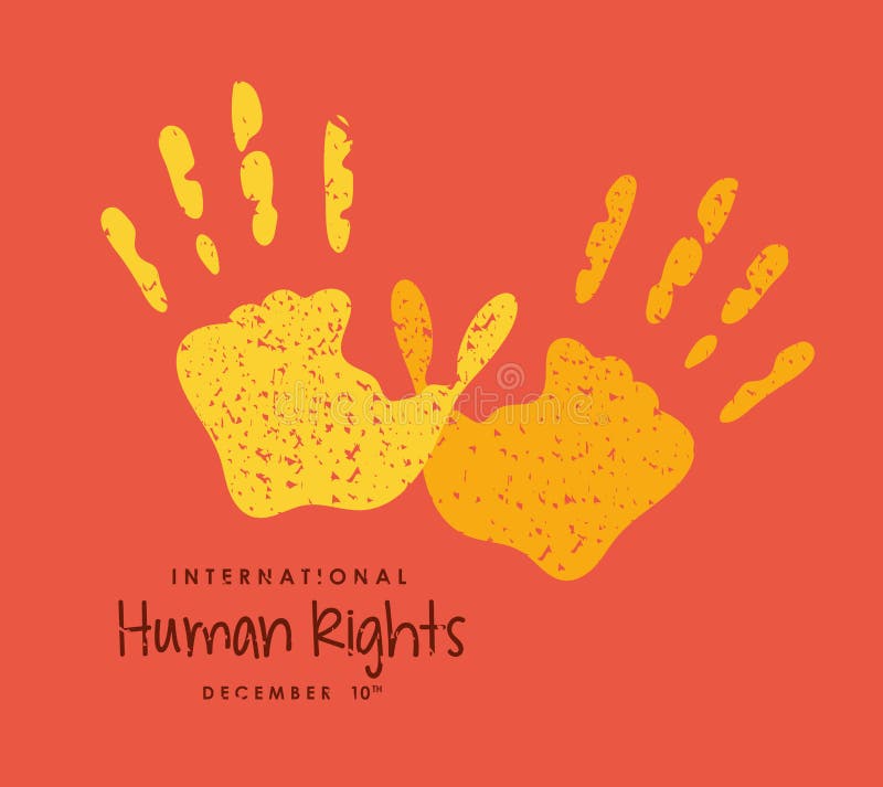 International Human Rights and Hands with Heart Print Vector Design ...